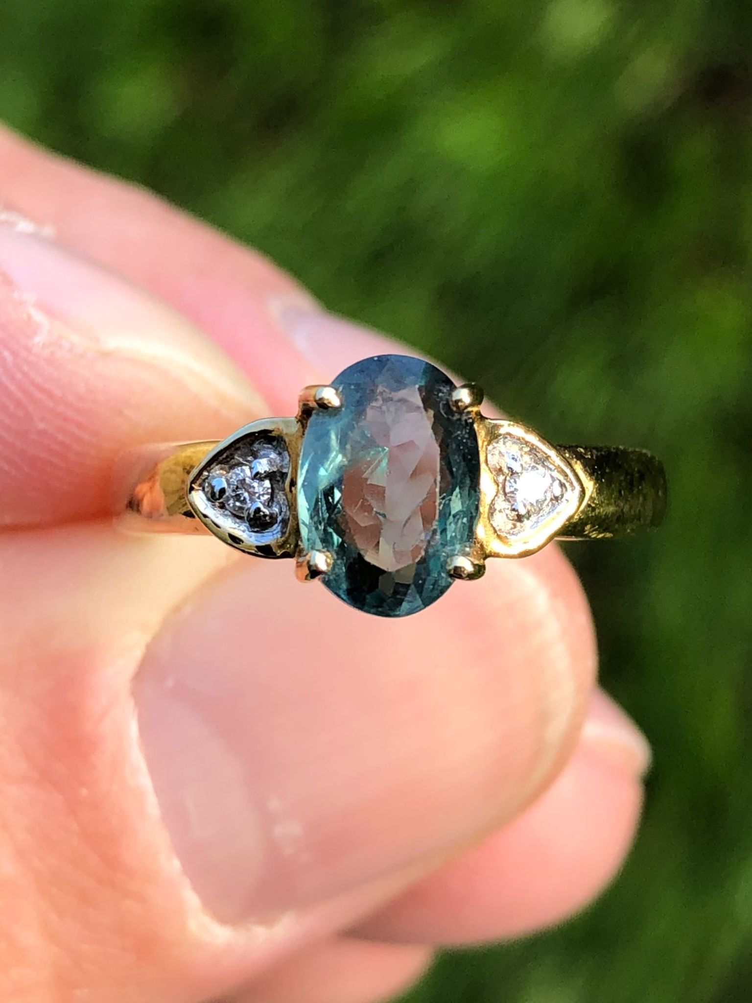 Stunning Vintage Natural 1ct Russian Alexandrite & Diamond Statement ...